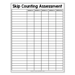 Skip Counting - Assessment Checklist - Lucky Little Learners