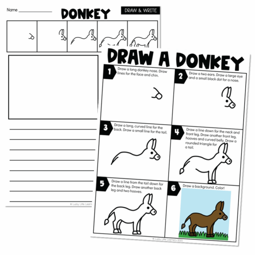 Social Studies - Directed Drawings - Following Directions - Donkey ...
