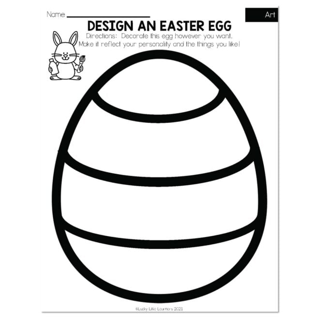 Spring - Early Finishers 2nd Grade - Art - Design an Easter Egg - Lucky ...