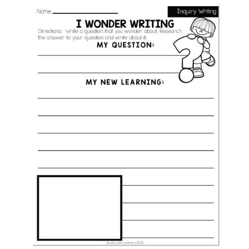 Spring - Early Finishers 2nd Grade - ELA - Inquiry Writing - I Wonder ...