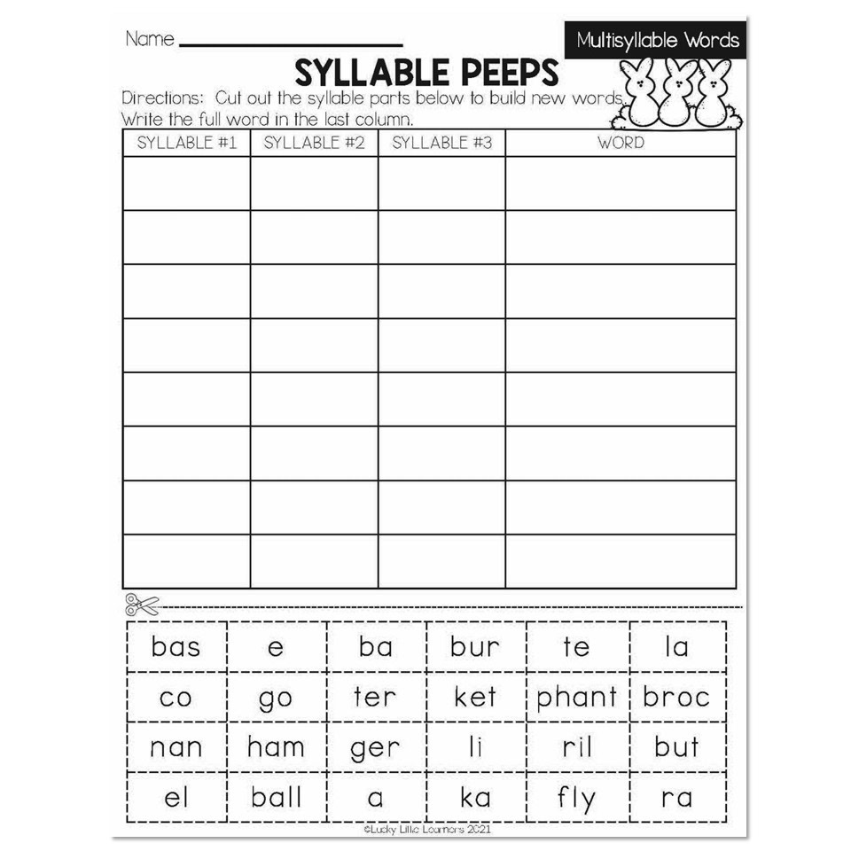 Spring Early Finishers 2nd Grade ELA Multisyllabic Words Spring Early Finishers 2nd Grade ELA Multisyllabic Words