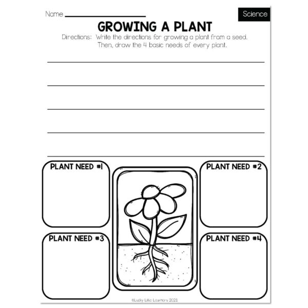 Spring - Early Finishers 2nd Grade - Science - Growing a Plant - Lucky ...