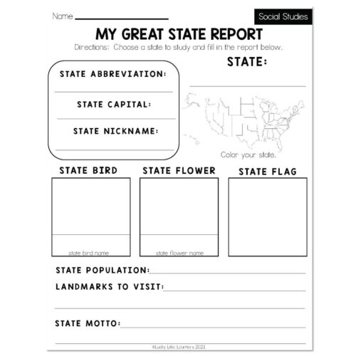 Spring - Early Finishers 2nd Grade - Social Studies - My Great State ...