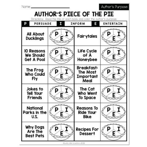 Summer - Early Finishers 2nd Grade - ELA - Author's Purpose - Author's ...
