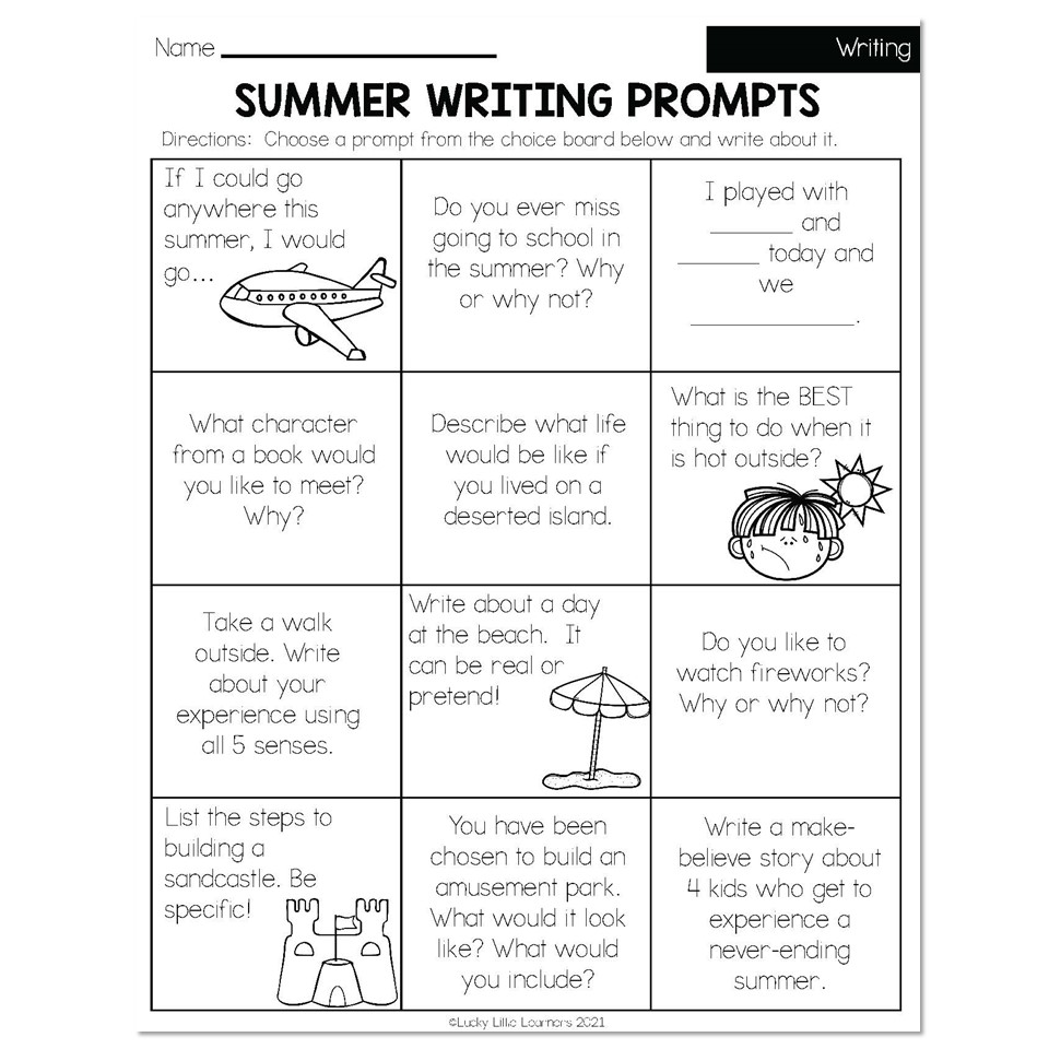 Summer Early Finishers 2nd Grade ELA Writing Summer Writing Summer Early Finishers 2nd Grade ELA Writing Summer Writing