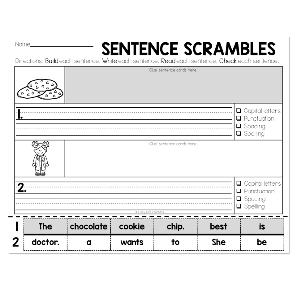 Summer Sentence Scrambles - Level 1 - Page 11 - Lucky Little Learners