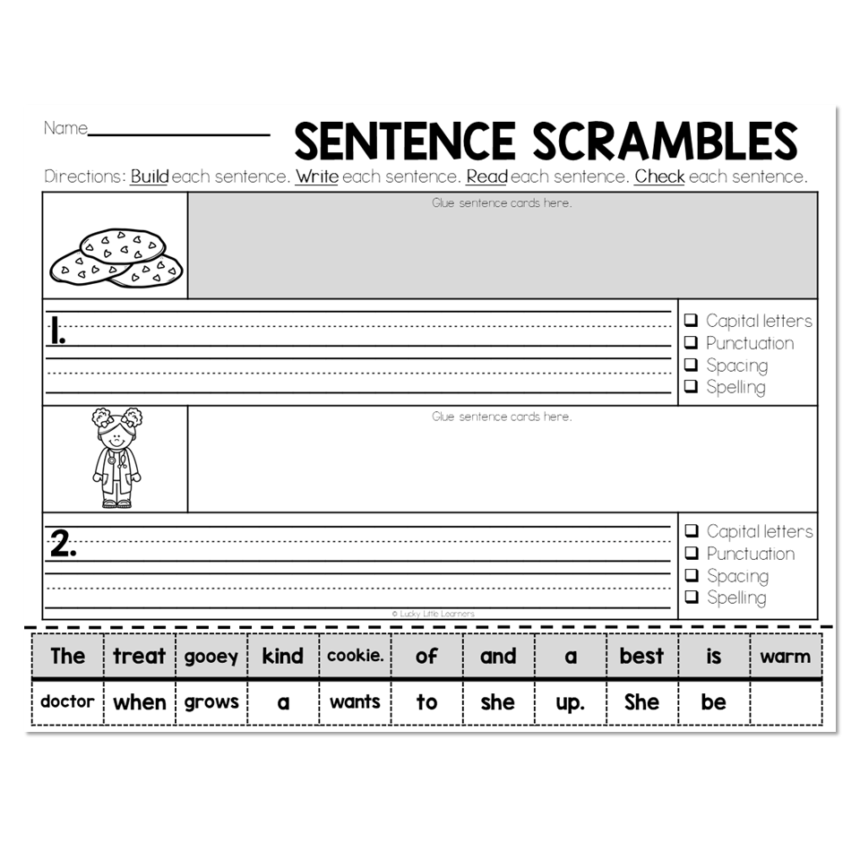 Summer Sentence Scrambles - Level 2 - Page 26 - Lucky Little Learners