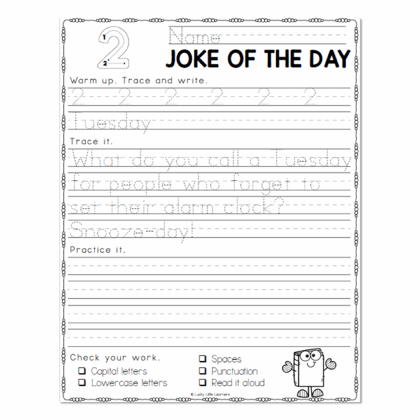 Two’s Day Activities Pack - 2 Handwriting Joke of the Day page 2 ...