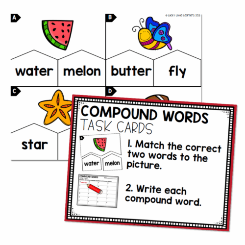 Two’s Day Activities Pack - Compound Word Task Cards - Lucky Little ...