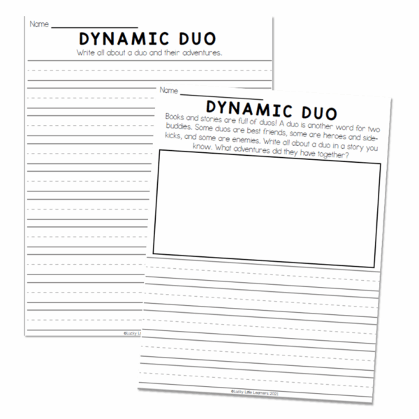 Two’s Day Activities Pack - Dynamic Duo Writing Prompt - Lucky Little ...