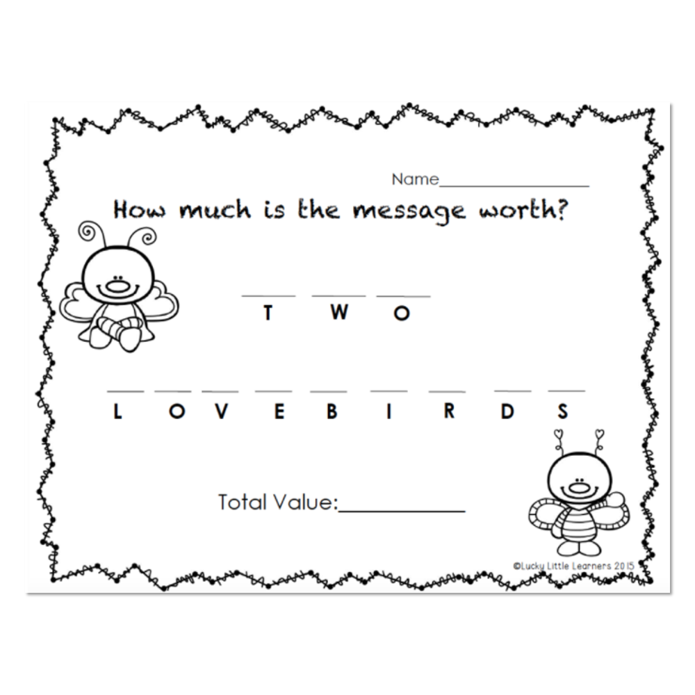 Valentine Money Messages - Page 10 - Lucky Little Learners