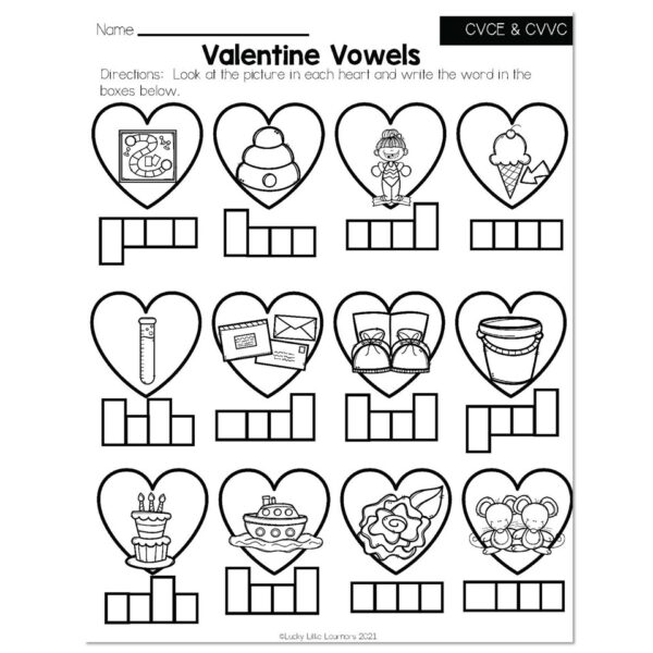 Winter- Early Finishers 2nd Grade - ELA - CVCE & CVVC - Valentine ...
