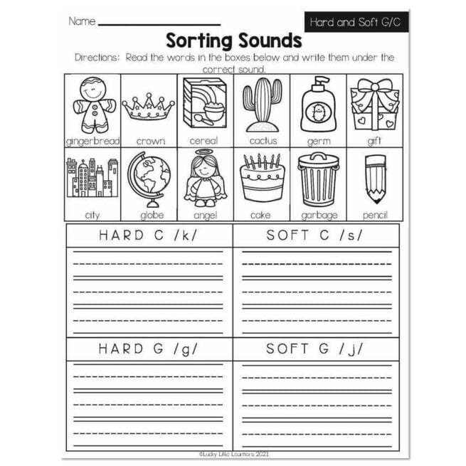 Winter- Early Finishers 2nd Grade - ELA - Hard and Soft G&C - Sorting ...