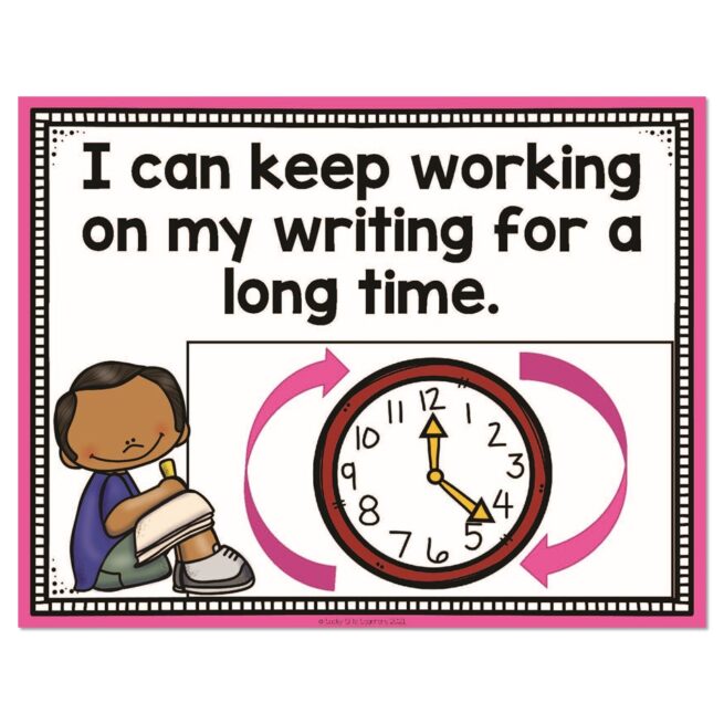 Writing Bulletin Board - Writing Goals Posters - Work on Writing ...