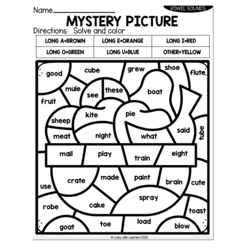 Literacy Mystery Pictures - Vowel Sounds - Kwanzaa - Lucky Little Learners