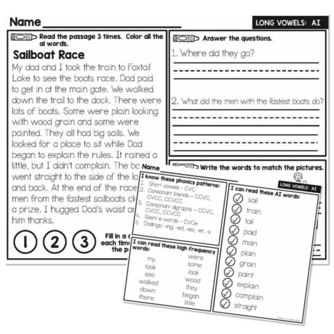 2nd Grade Decodable Phonics Passage - Long Vowels - AI - Lucky Little ...