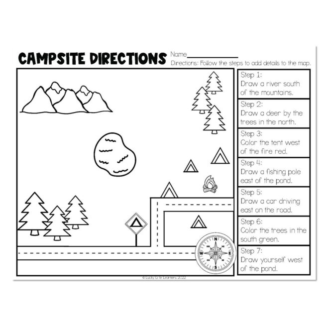 Camp Read a Lot - Camping Map Skills - Lucky Little Learners