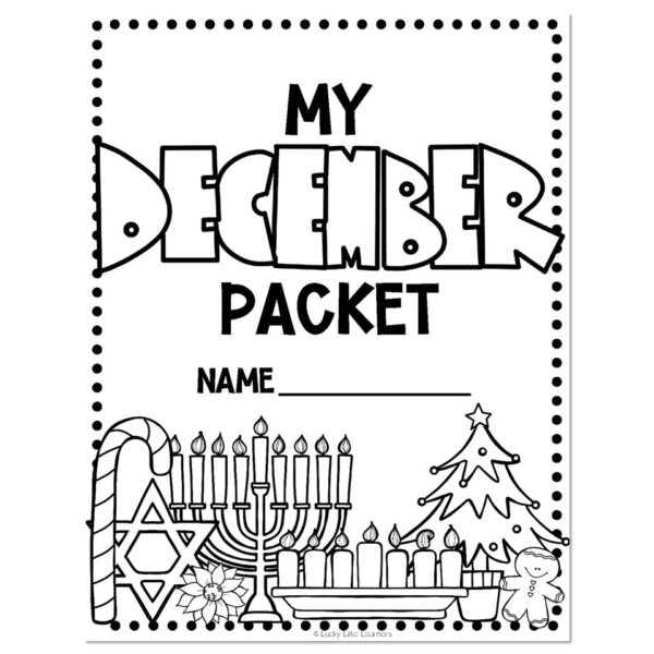 December - Early Finishers 1st Grade - Packet Cover - Lucky Little Learners