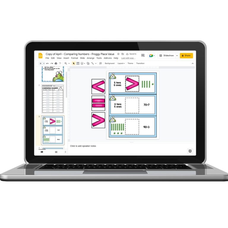 Digital - 1st Grade April Math Center - Comparing Numbers - Lucky ...