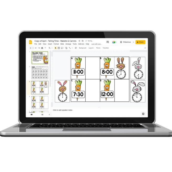 Digital - 1st Grade April Math Center - Telling Time - Lucky Little ...