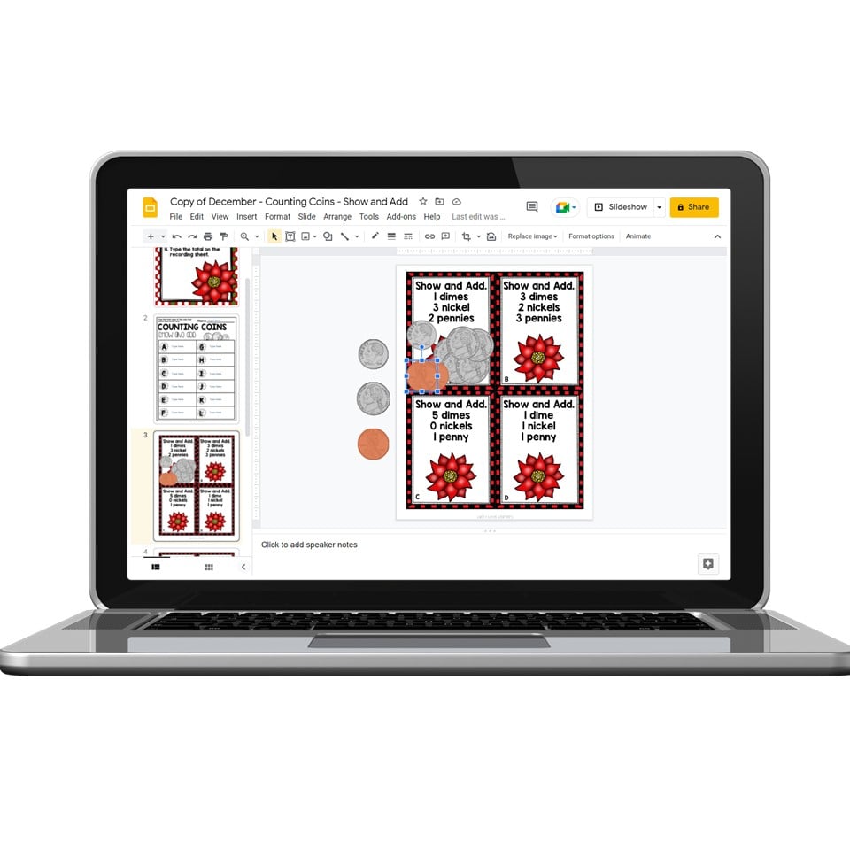 Digital - 1st Grade December Math Center - Counting - Lucky Little Learners
