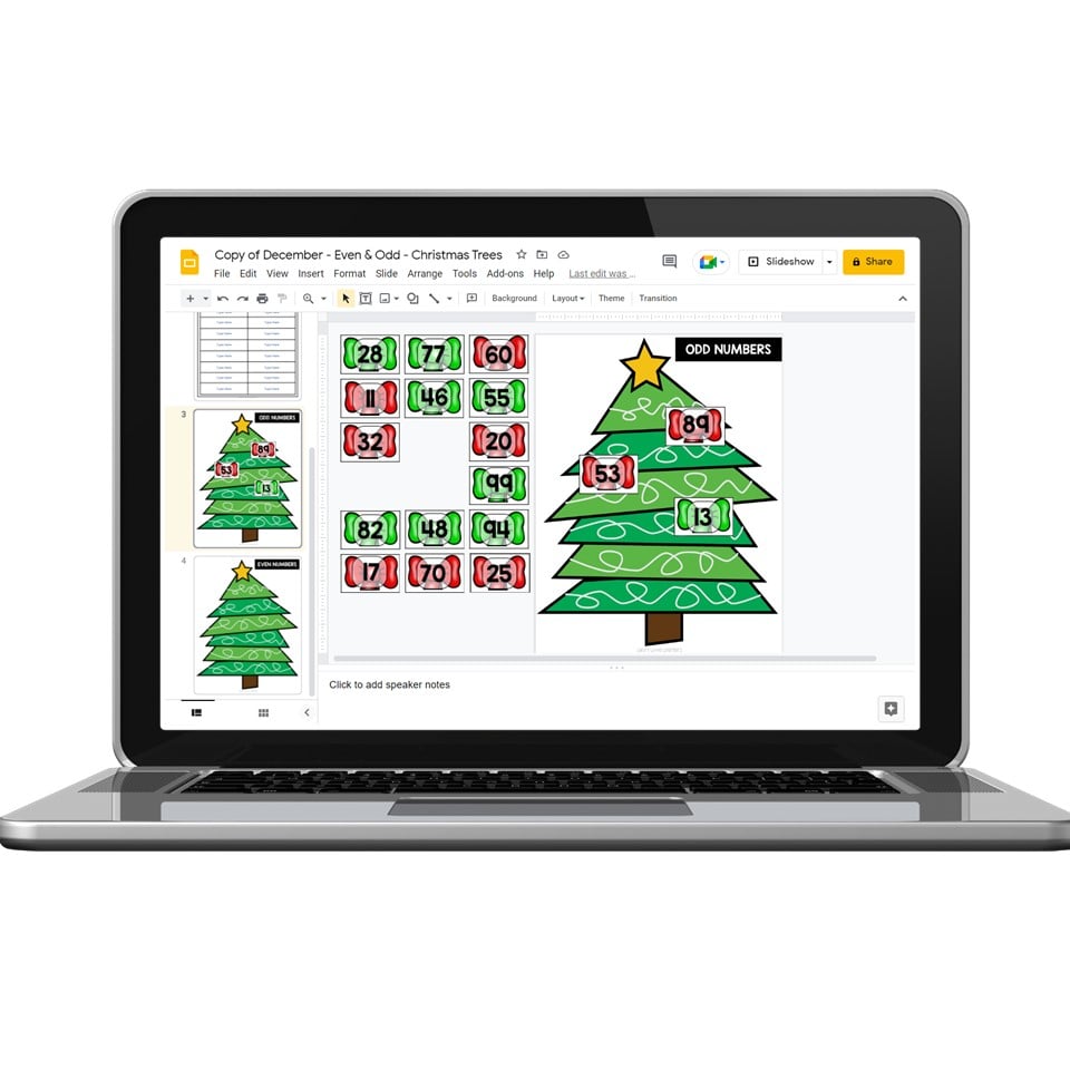 Digital - 1st Grade December Math Center - Even & Odd - Lucky Little ...