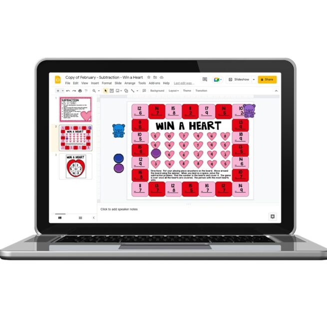 Digital - 1st Grade February Math Center - Subtraction - Lucky Little ...