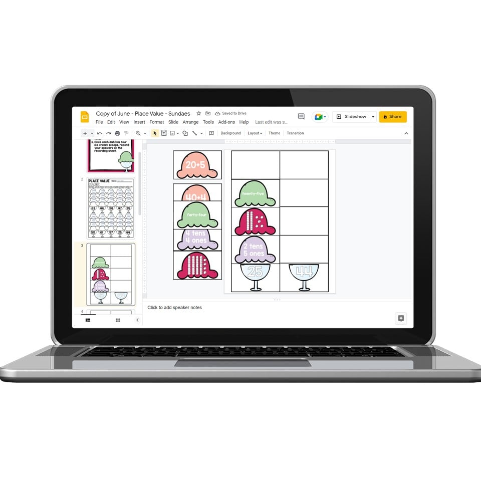 Digital - 1st Grade June Math Center - Place Value - Lucky Little Learners