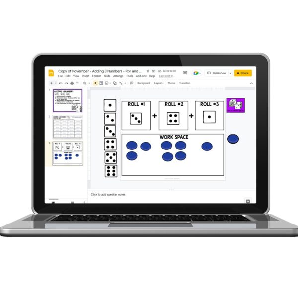 Digital - 1st Grade November Math Center - Adding 3 Numbers - Lucky ...