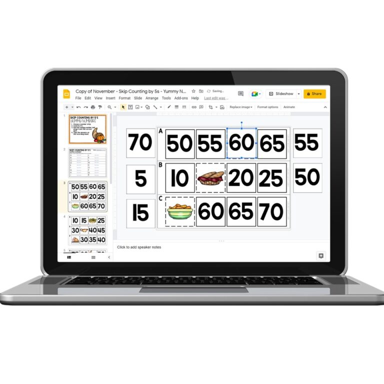 Digital - 1st Grade November Math Center - Skip Counting by 5's - Lucky ...