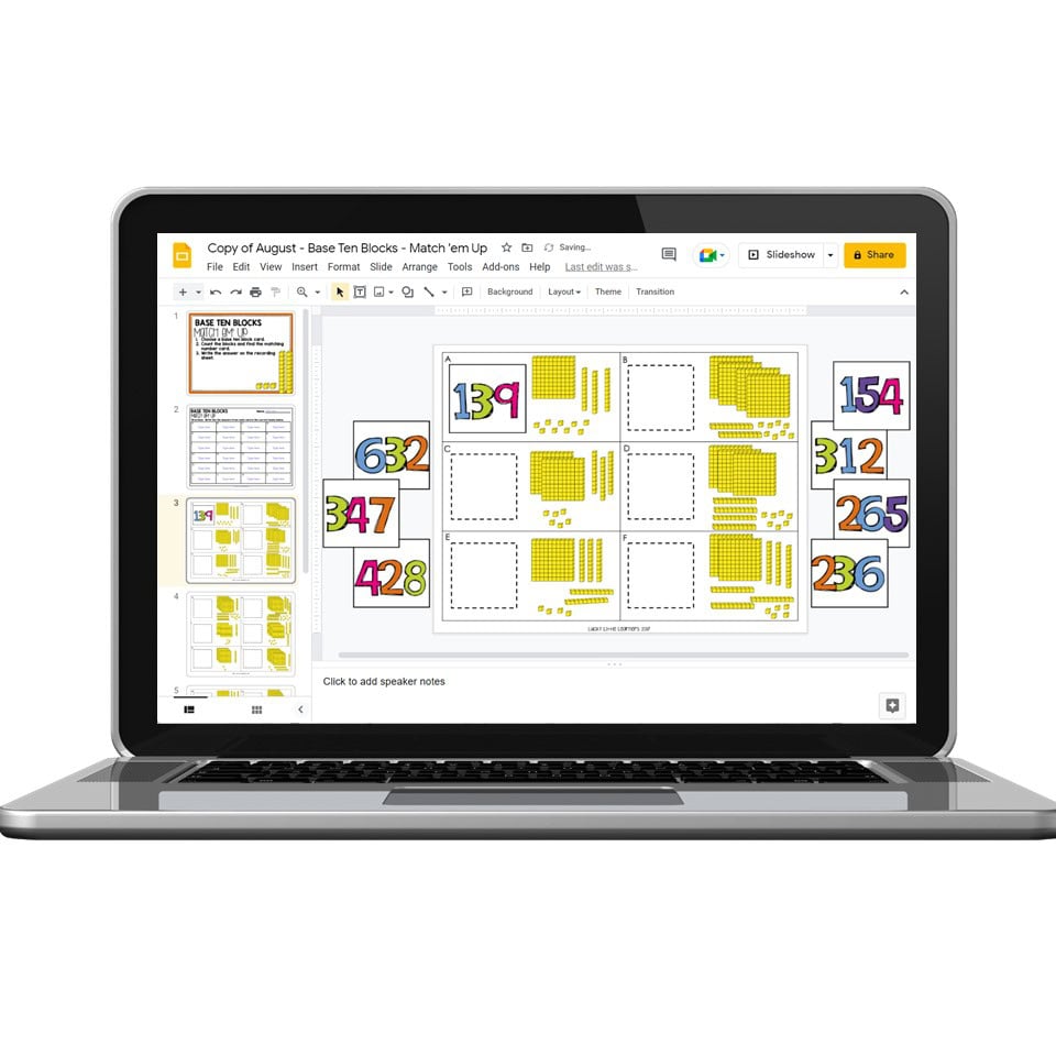 Digital - 2nd Grade August Math Center - Base Ten Blocks - Lucky Little ...