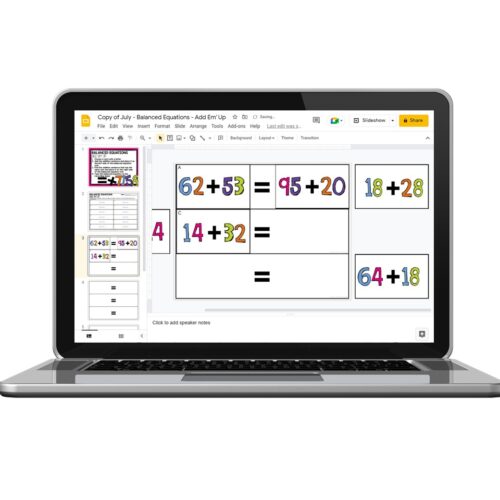 Digital - 2nd Grade July Math Center - Balanced Equations - Lucky ...