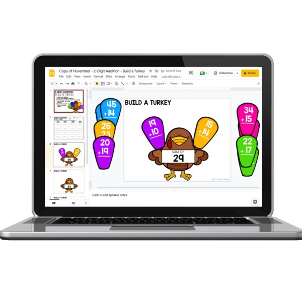 Digital - 2nd Grade November Math Center - 2 Digit Addition - Lucky ...