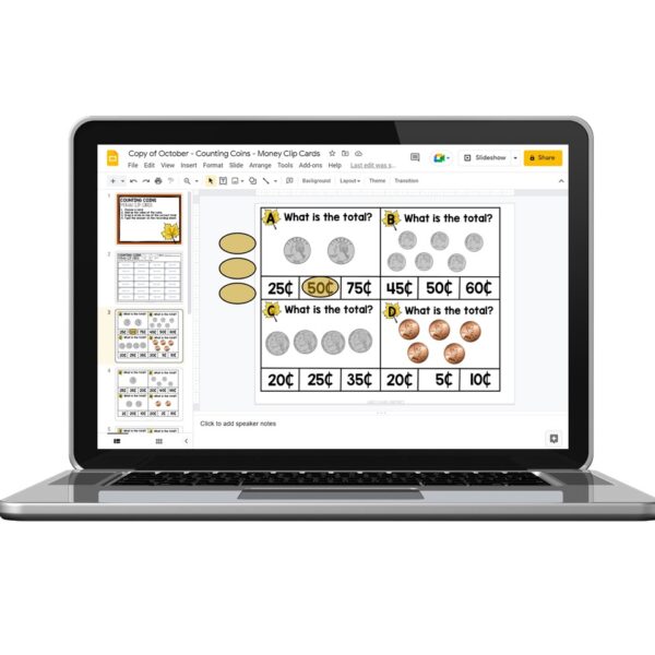 Digital - 2nd Grade October Math Center - Counting Coins - Lucky Little ...