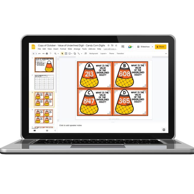 Digital - 2nd Grade October Math Center - Value of Underlined Digits ...