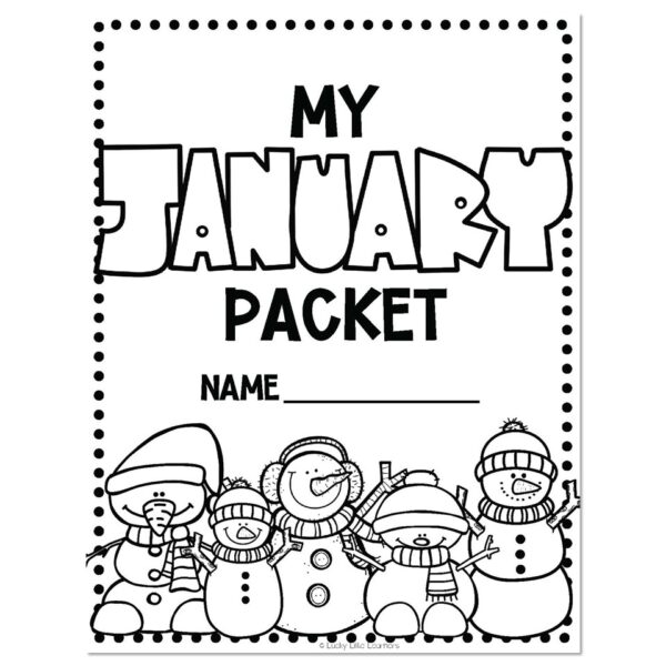 January - Early Finishers 1st Grade - Packet Cover - Lucky Little Learners