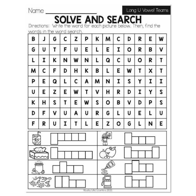 Spring - Early Finishers 1st Grade - ELA - Long U Vowel Teams - Solve ...