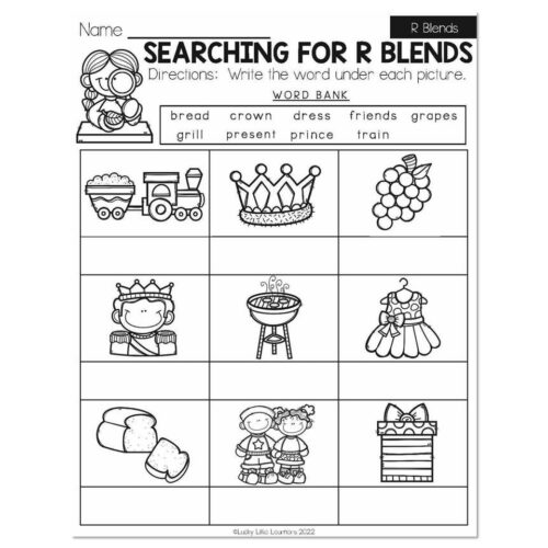 Spring - Early Finishers 1st Grade - ELA - R Blends - Searching For R ...