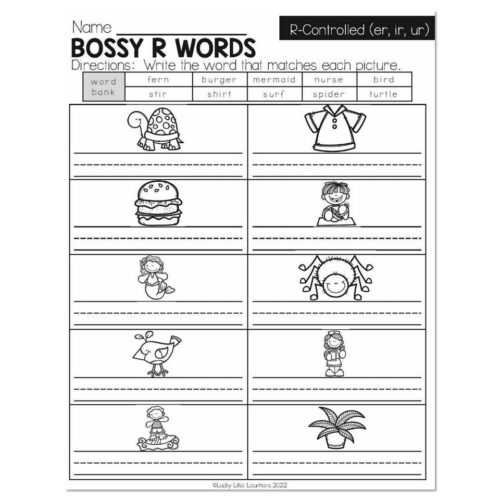 Spring - Early Finishers 1st Grade - ELA - R-Controlled ER, IR, UR ...