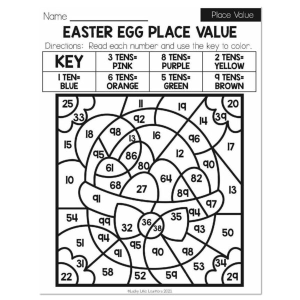 Spring - Early Finishers 1st Grade - Math - Place Value - Easter Egg ...