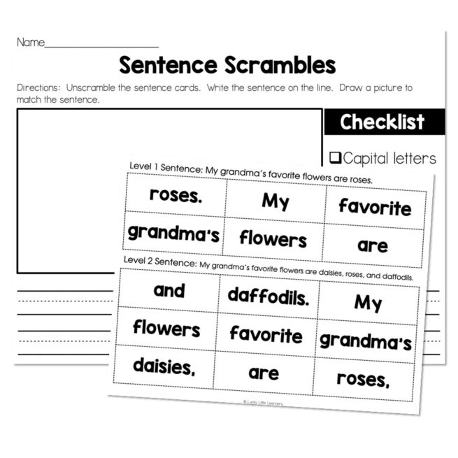 Spring Sentence Scrambles - Word Cards - Set 6 - Lucky Little Learners