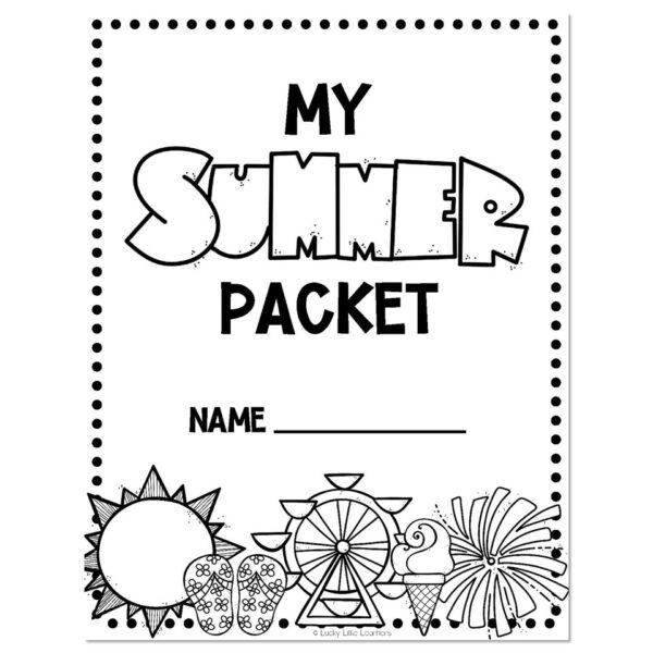 Summer - Early Finishers 1st Grade - Packet Cover - Lucky Little Learners