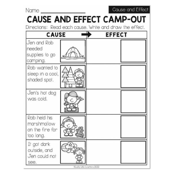 Summer - Early Finishers 1st Grade - ELA - Cause and Effect - Cause and ...