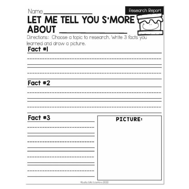 Summer - Early Finishers 1st Grade - ELA - Research Report - Let Me ...
