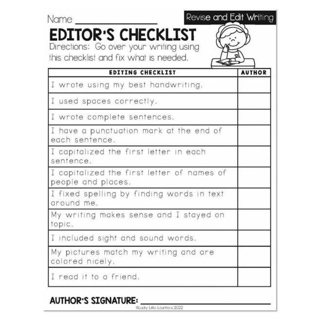 Summer Early Finishers 1st Grade ELA Revise And Edit Writing Summer Early Finishers 1st Grade ELA Revise And Edit Writing