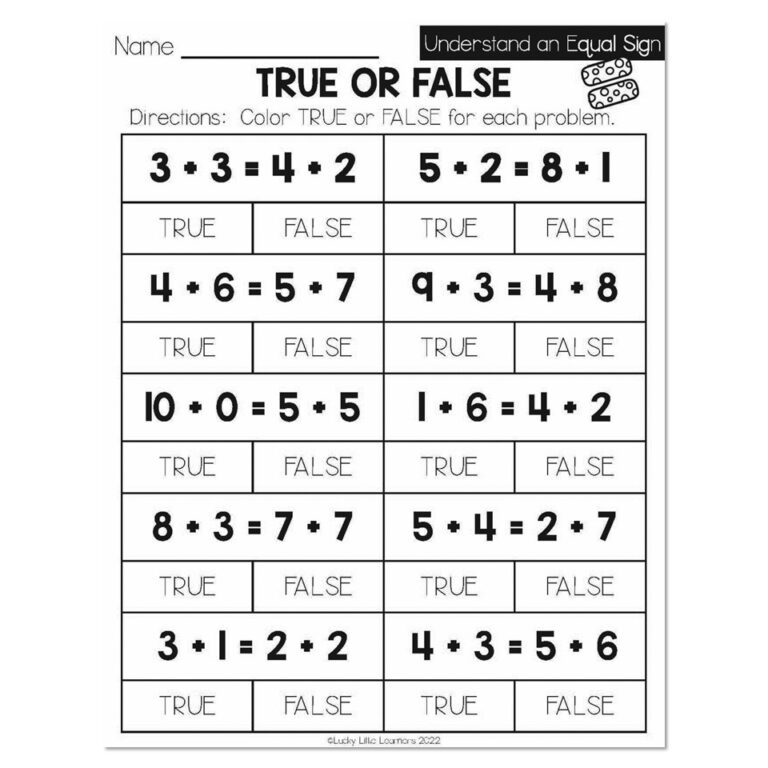 Summer - Early Finishers 1st Grade - Math - 3 Addends - True or False ...