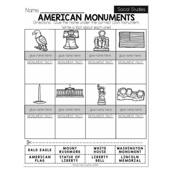 Summer - Early Finishers 1st Grade - Social Studies - American ...