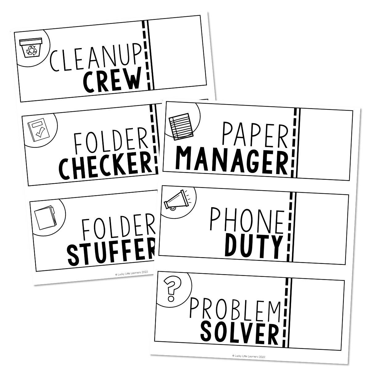 Classroom Jobs - Option 2 - Lucky Little Learners