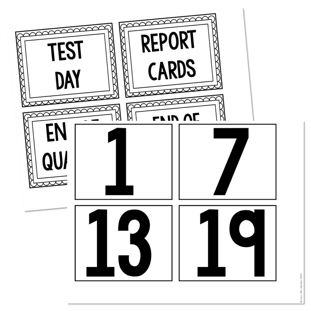 Classroom Calendar Set - Date and Holiday Cards - Lucky Little Learners