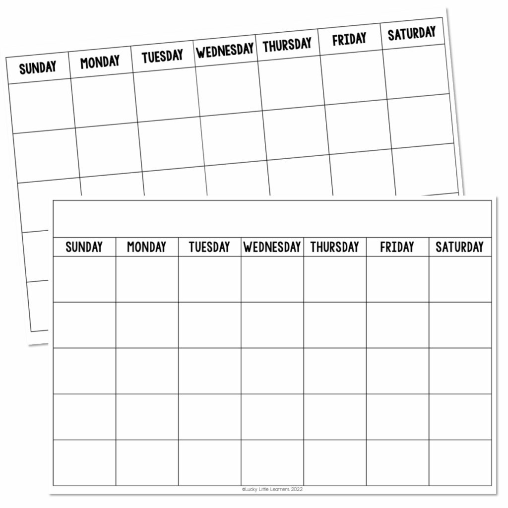 Classroom Calendar Set - Calendar Poster - Lucky Little Learners
